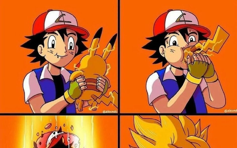 沙雕图与地狱笑话与梗图125 "为了变强,小智,吃下皮卡丘吧!”