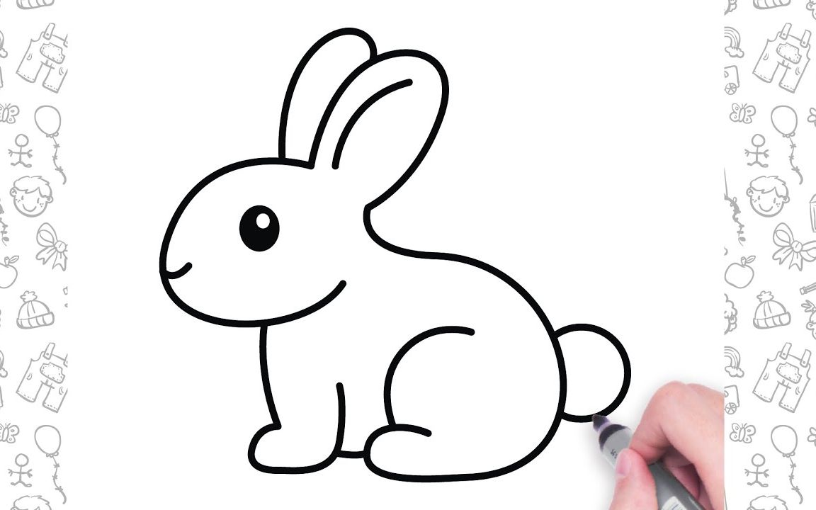 和我一起学画画，今天我们来画一只小兔子！