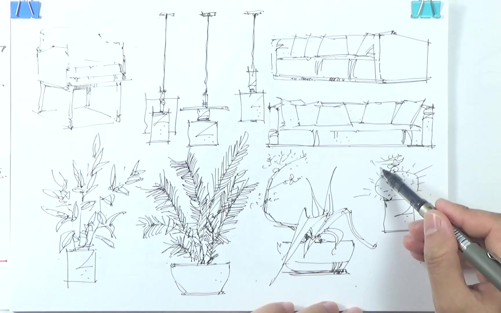 2021-2-15-7-室内设计手绘快速表达-自学手绘视频练习讲解-千羽手绘...