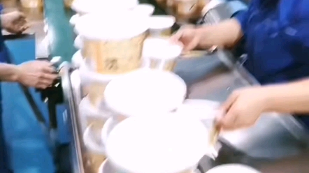 全自动枕式包装机生产线桶装拌面包装效果