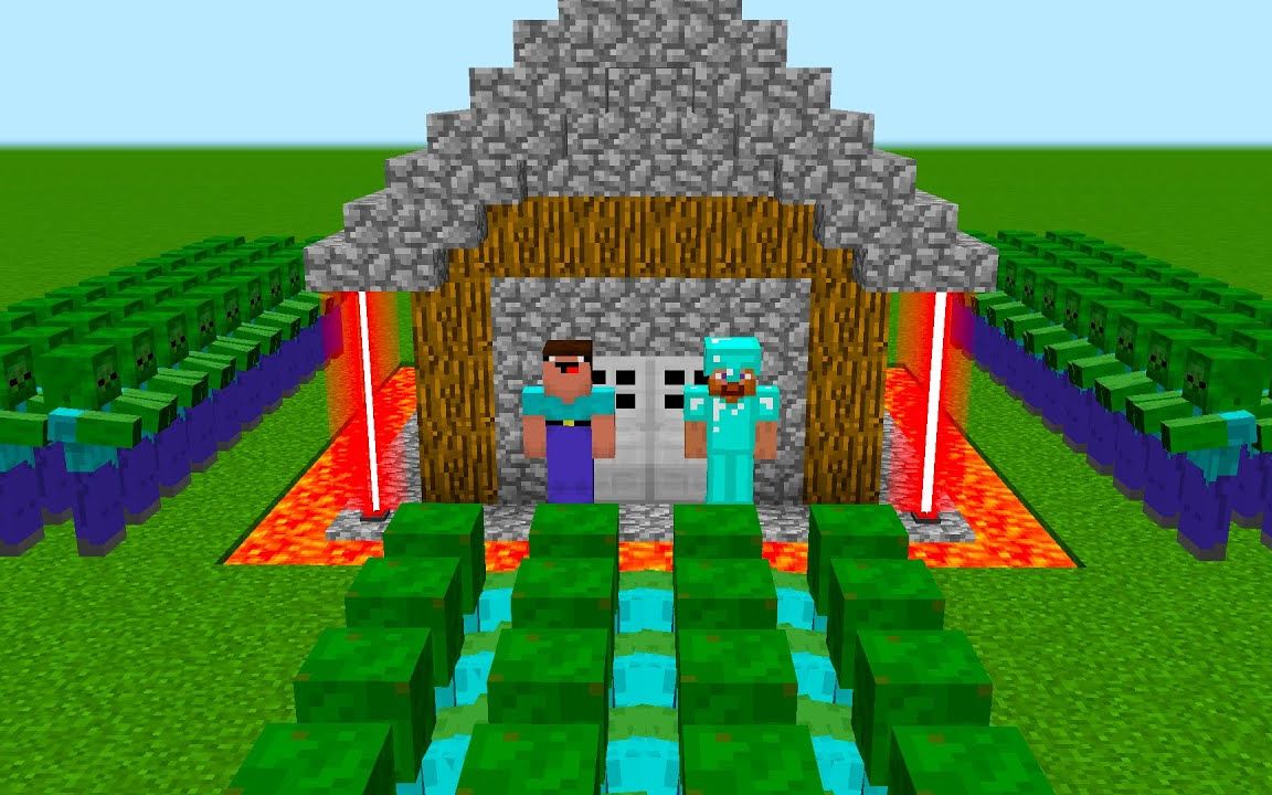 游游解说我的世界:手机版,2滴血对战无尽僵尸?