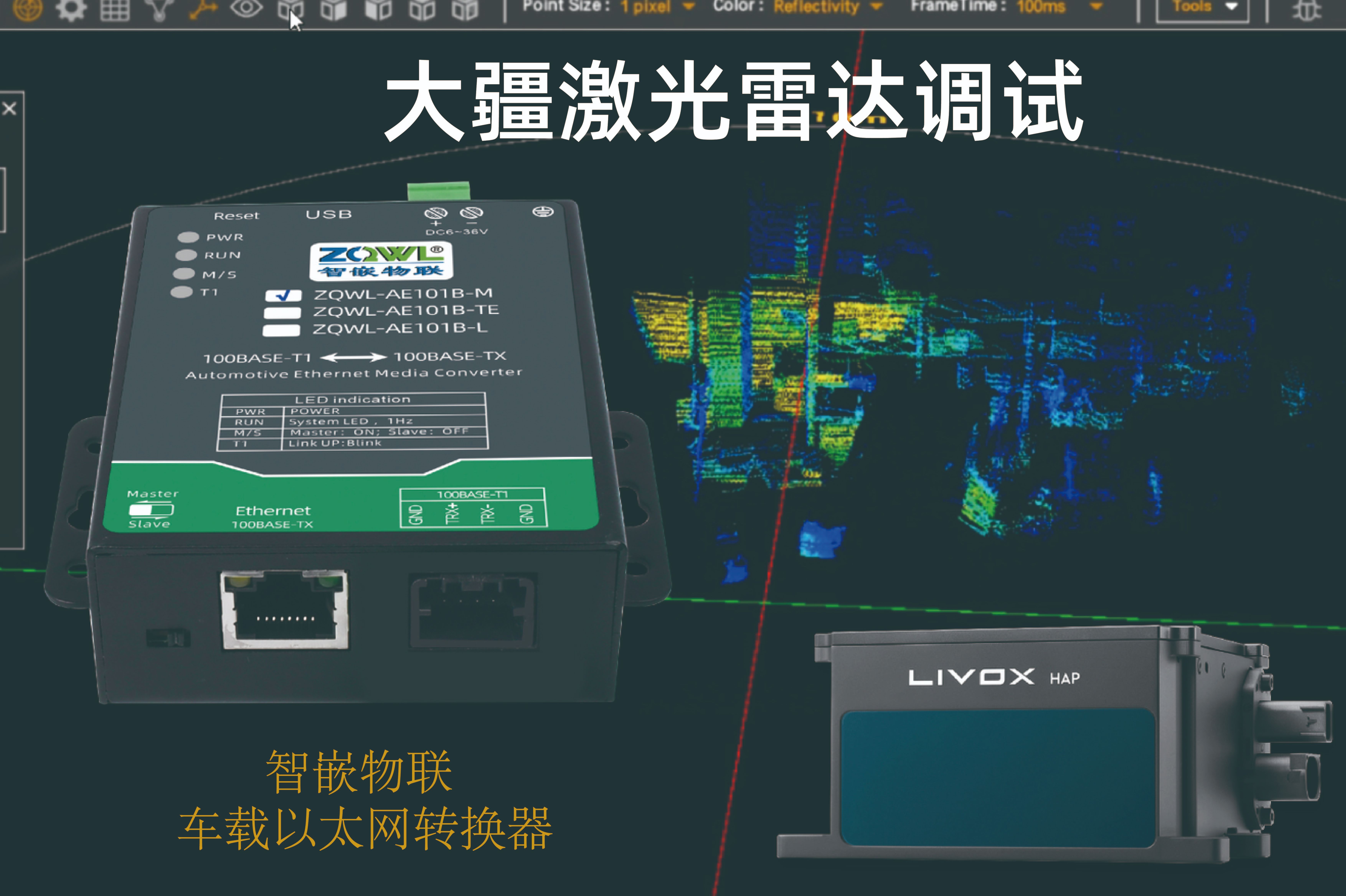 如何利用智嵌物联的百兆车载以太网转换器来调试大疆览沃的一款车载...