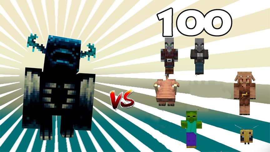 我的世界:监守者大战100生物,一个比一个菜?