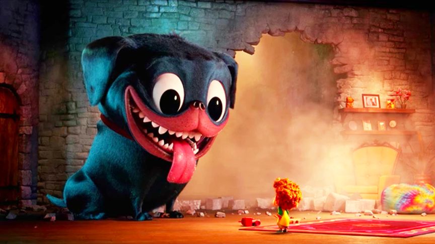 小男孩想养宠物,外公送他一只超级大狗,一部搞笑动画片