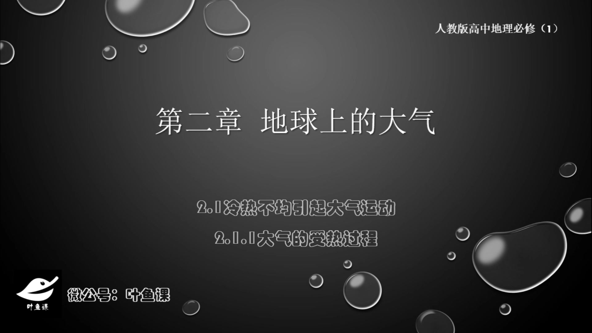 叶鱼课 高中地理必修1——大气的受热过程