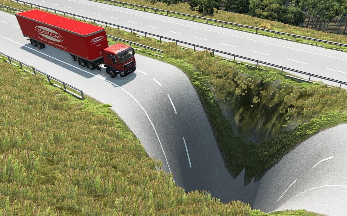 《BeamNG.drive》游戏之汽车大战巨人坑