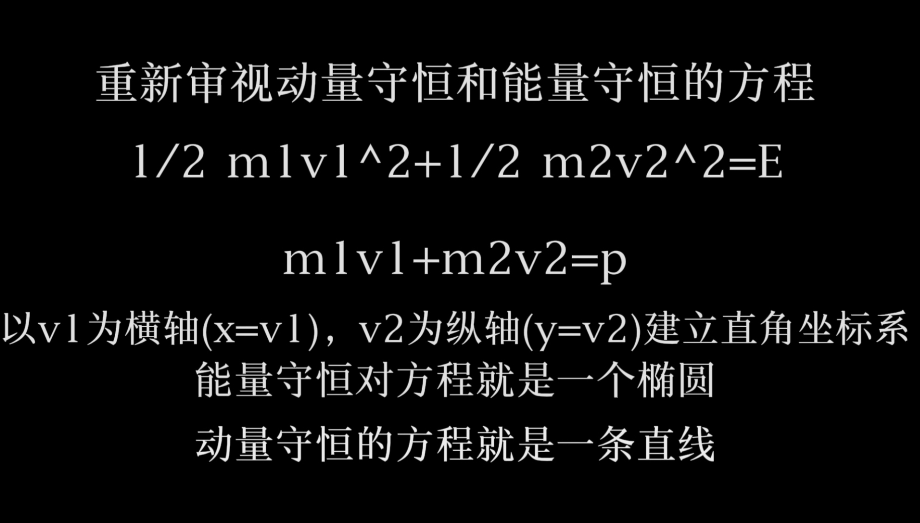 一个由能量守恒和动量守恒方程联立牵扯到圆锥曲线的故事