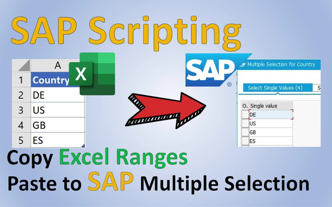 (VBA+SAP GUI Scripting)自动复制Excel范围并粘贴到SAP多个选择