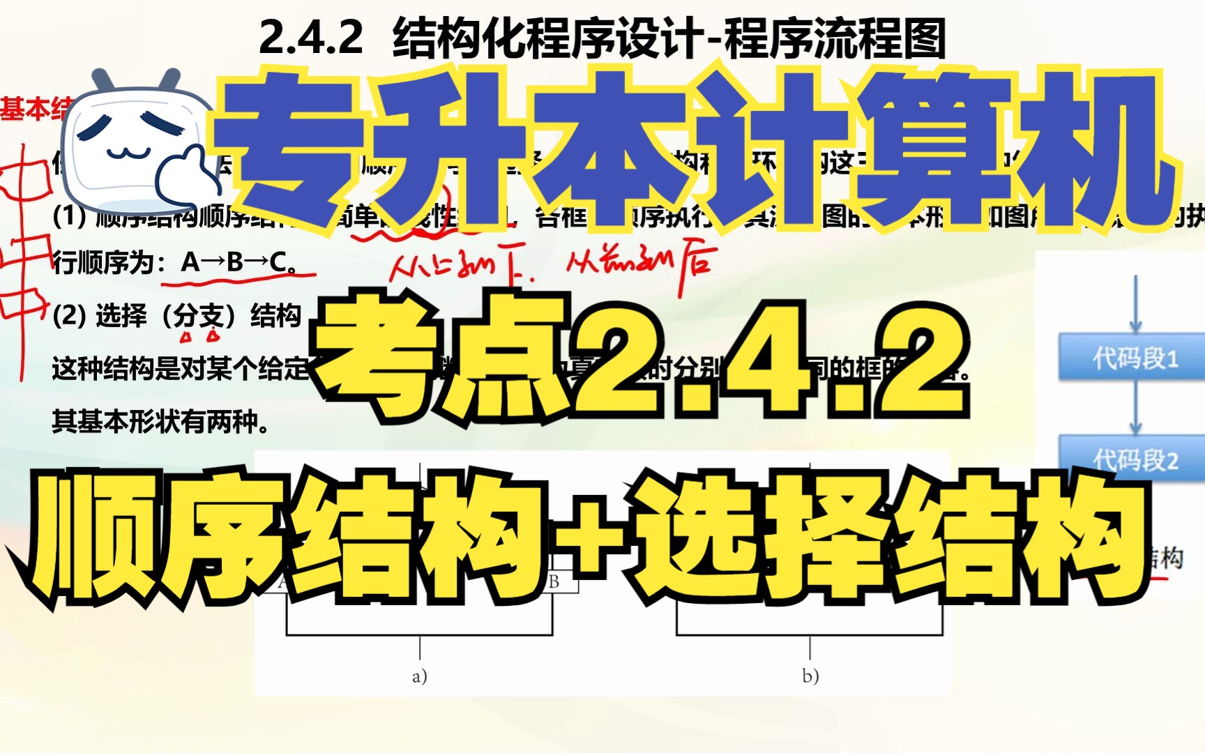 【专升本计算机】考点2.4.2 顺序结构、选择结构基础讲解
