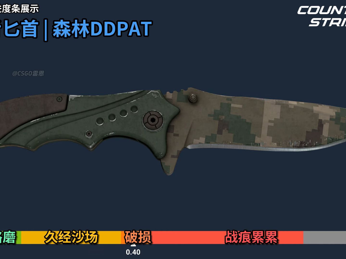【CS2】流浪者匕首 | 森林DDPAT 全部磨损展示 崭新出厂~战痕累累_...