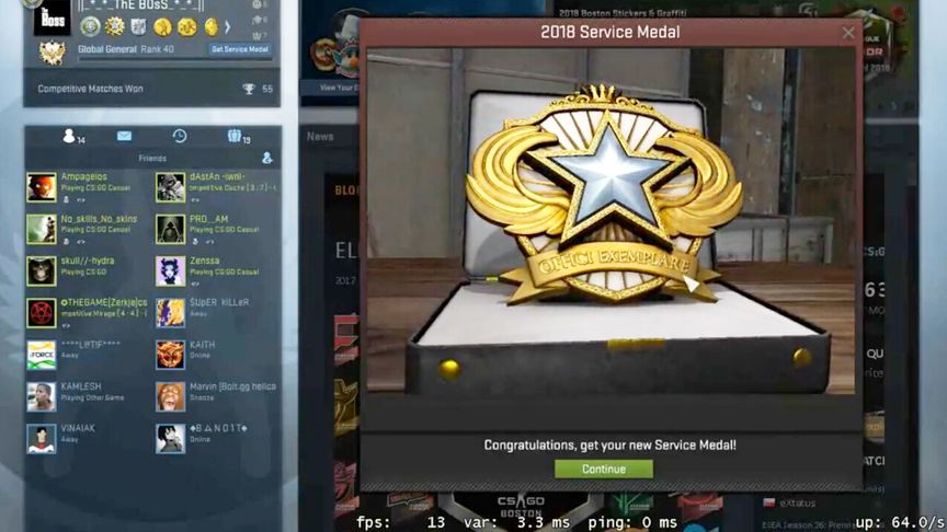 CSGO 2018年服役勋章出世抢先观赏