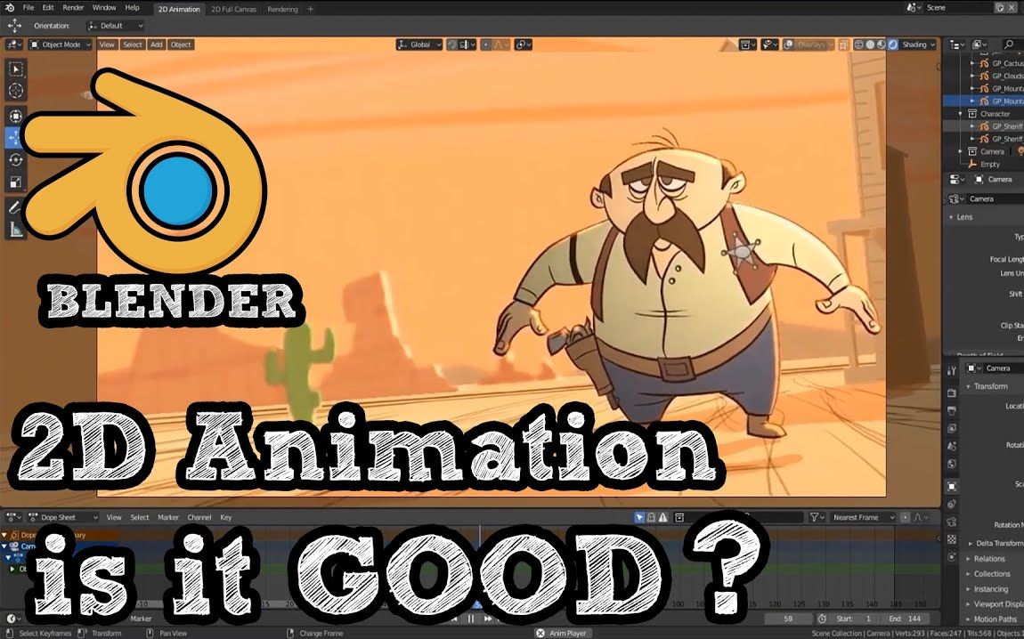 【Blender教程】Blender适合做2D动画吗?