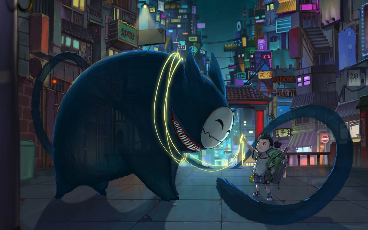 (spine动画)短片《捉妖日记》,一时兴起把画的东西动画化一下