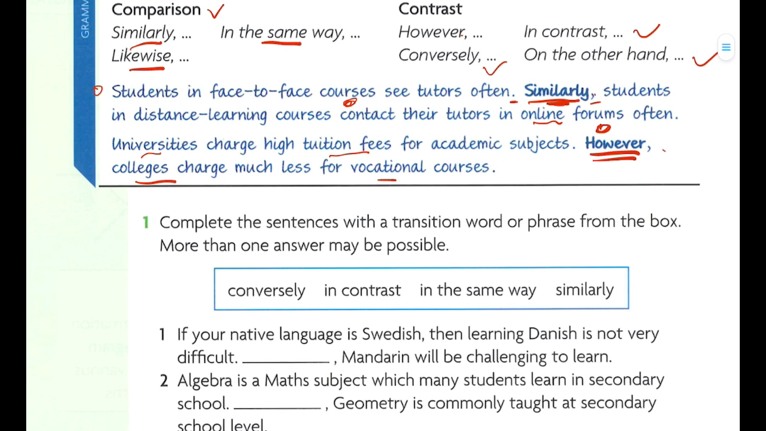 Compare and contrast Essay 书写