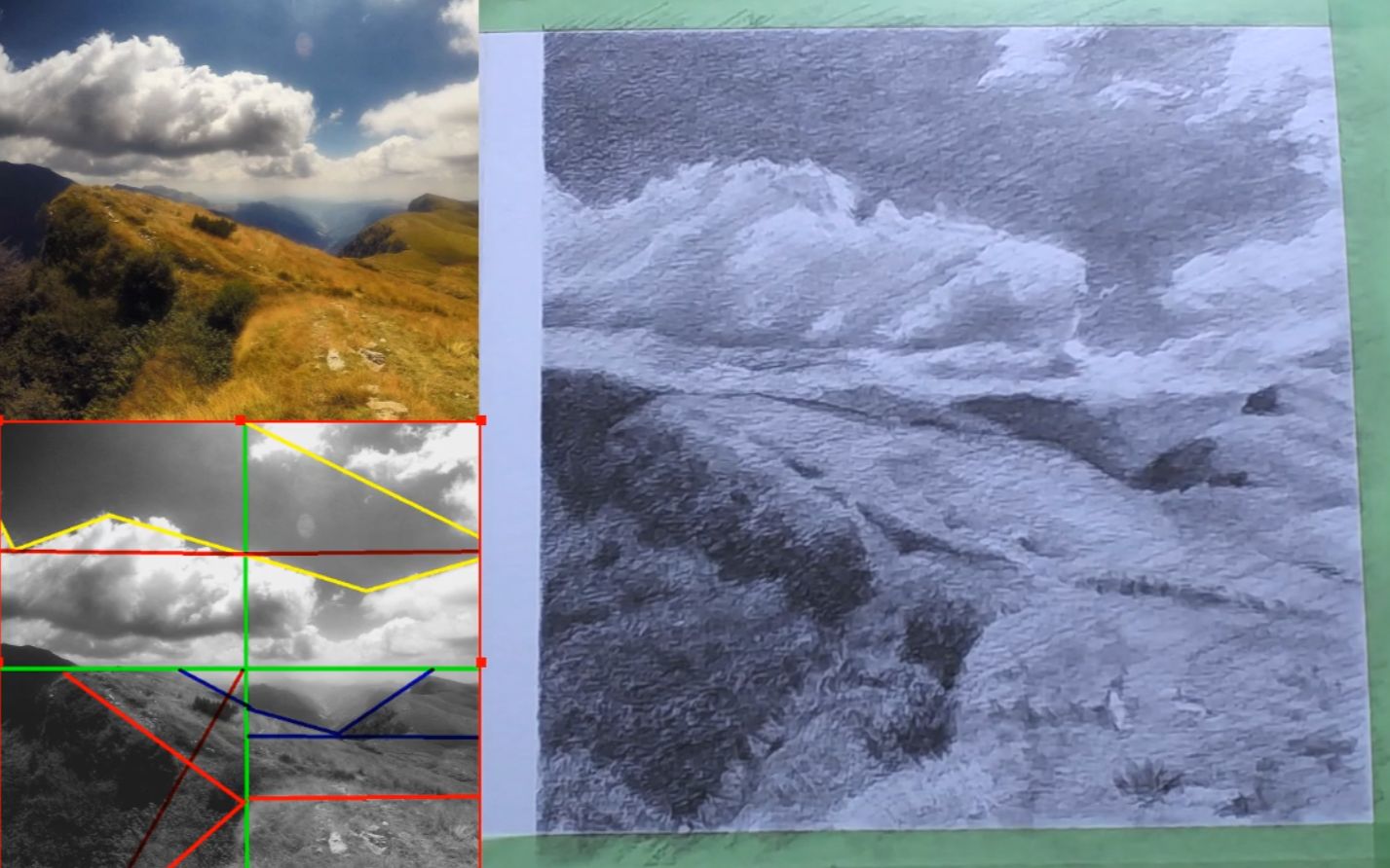 【素描教程】风景悬崖用这种手法表现太真实了(下)