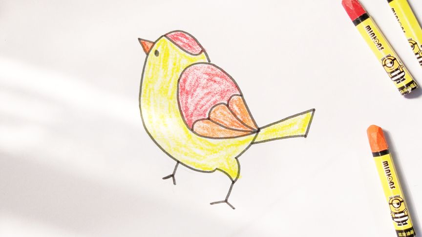 儿童简笔画,幼儿园宝宝画小鸟