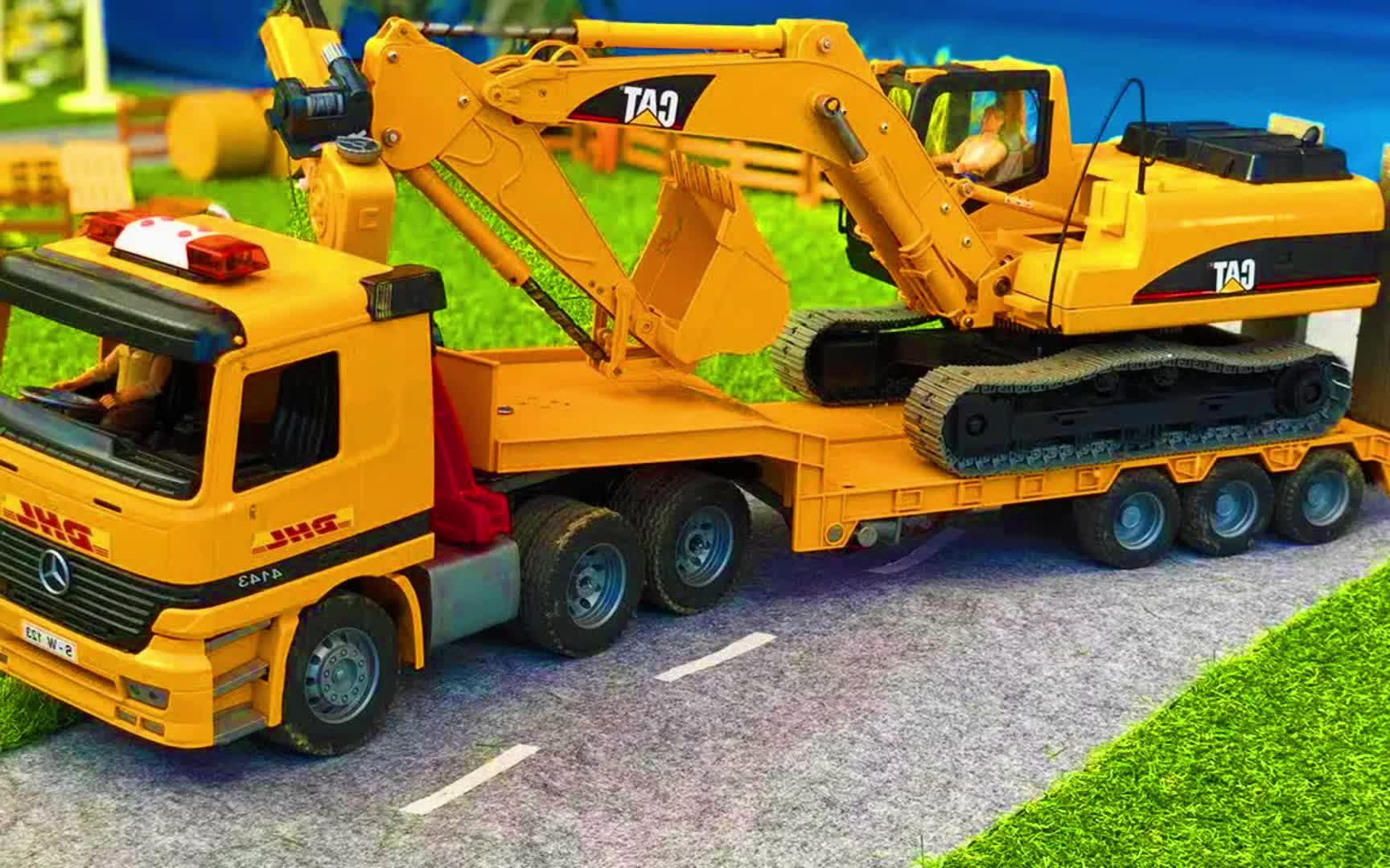 儿童挖掘机视频 幼儿启蒙动画 工程车动画片大全 挖掘机动画