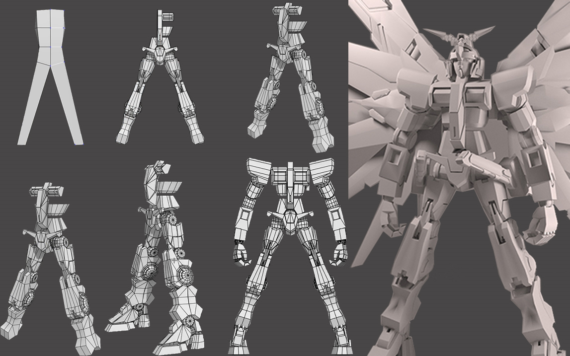 高达建模教学:从零开始高精度还原高达3D模型,零基础学习完整布线...