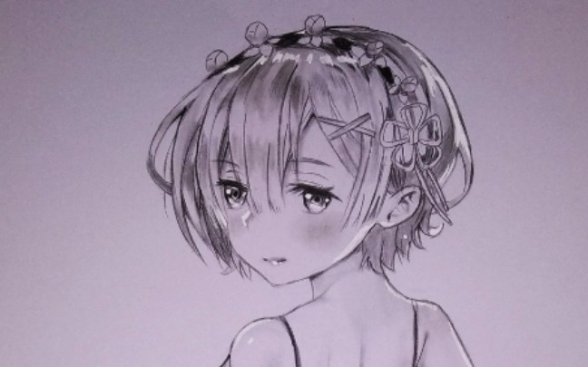 【铅笔画】蕾姆头像过程