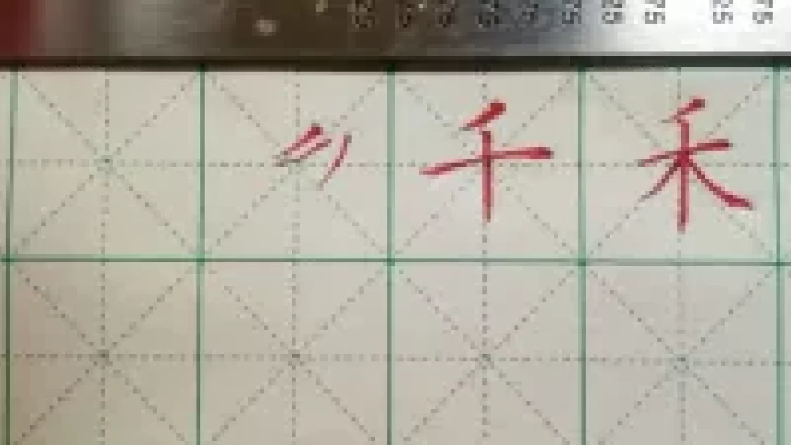 硬笔书法入门,基础笔画的练习,撇画的写法二