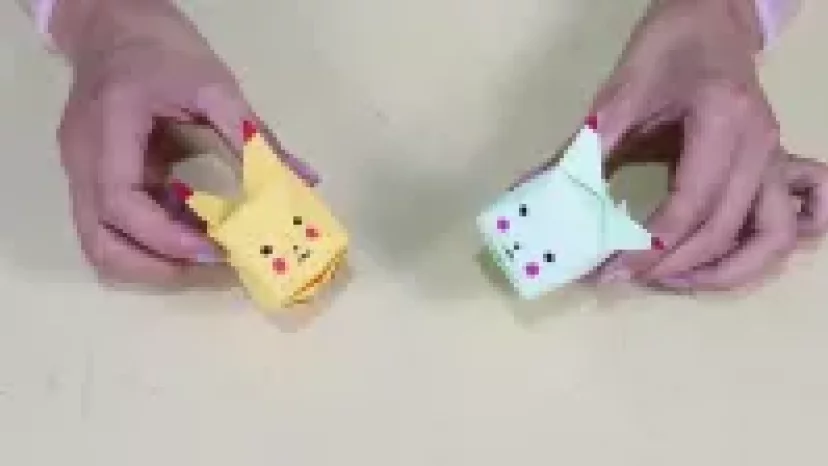创意手工折纸:教你折叠纸气球型的皮卡丘,呆萌可爱卡哇伊