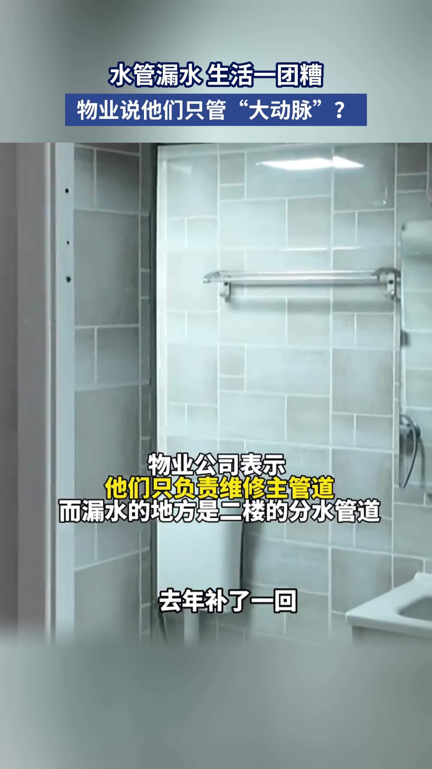 水管漏水 生活一团糟,物业说他们只管“大动脉”?