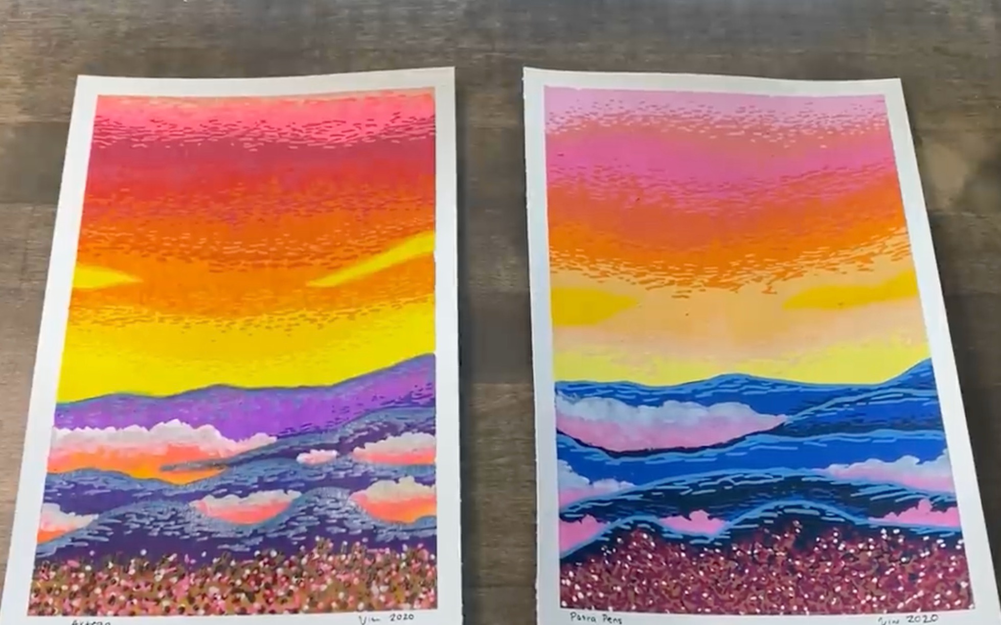 【学画画吧】Uni三菱马克笔风景画 两种马克笔画同样的画对比