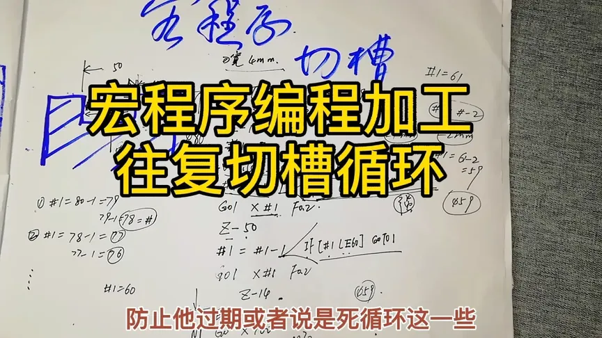 宏程序切槽往复循环加工,实例解析,重点讲解编程思路