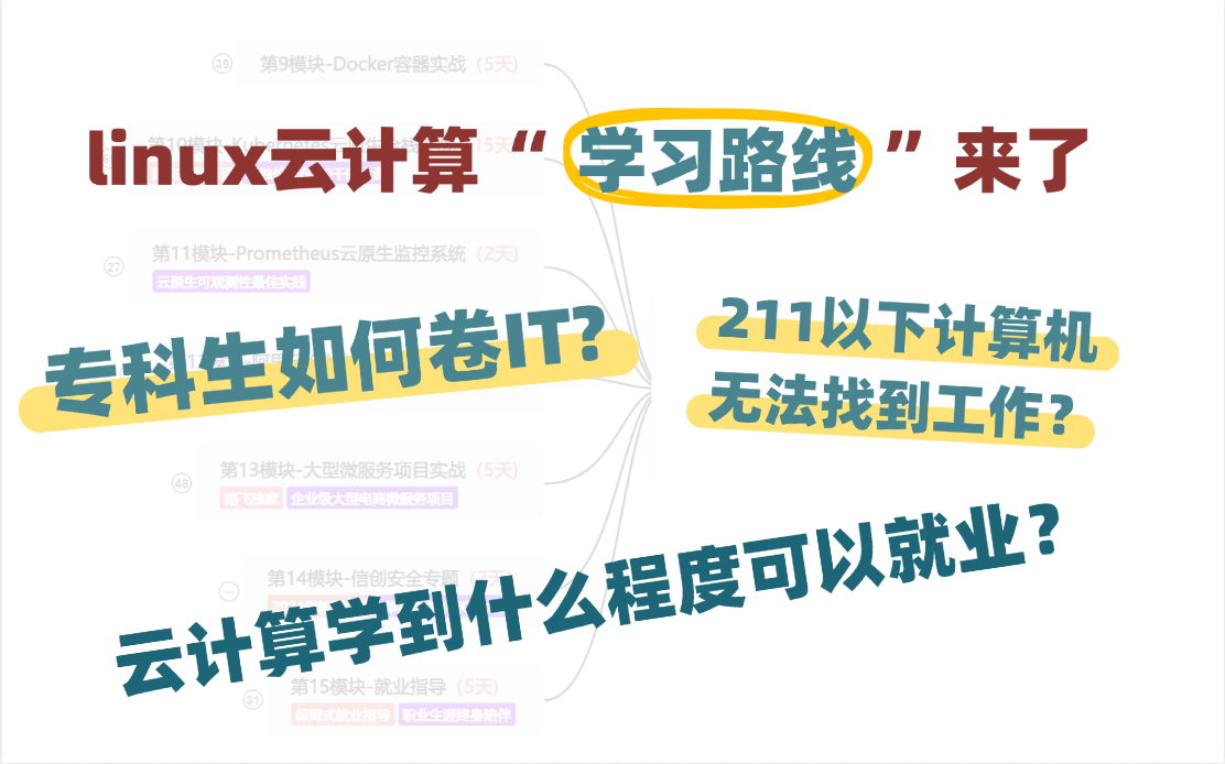linux云计算学习路线,零基础到就业都需要掌握哪些技术?