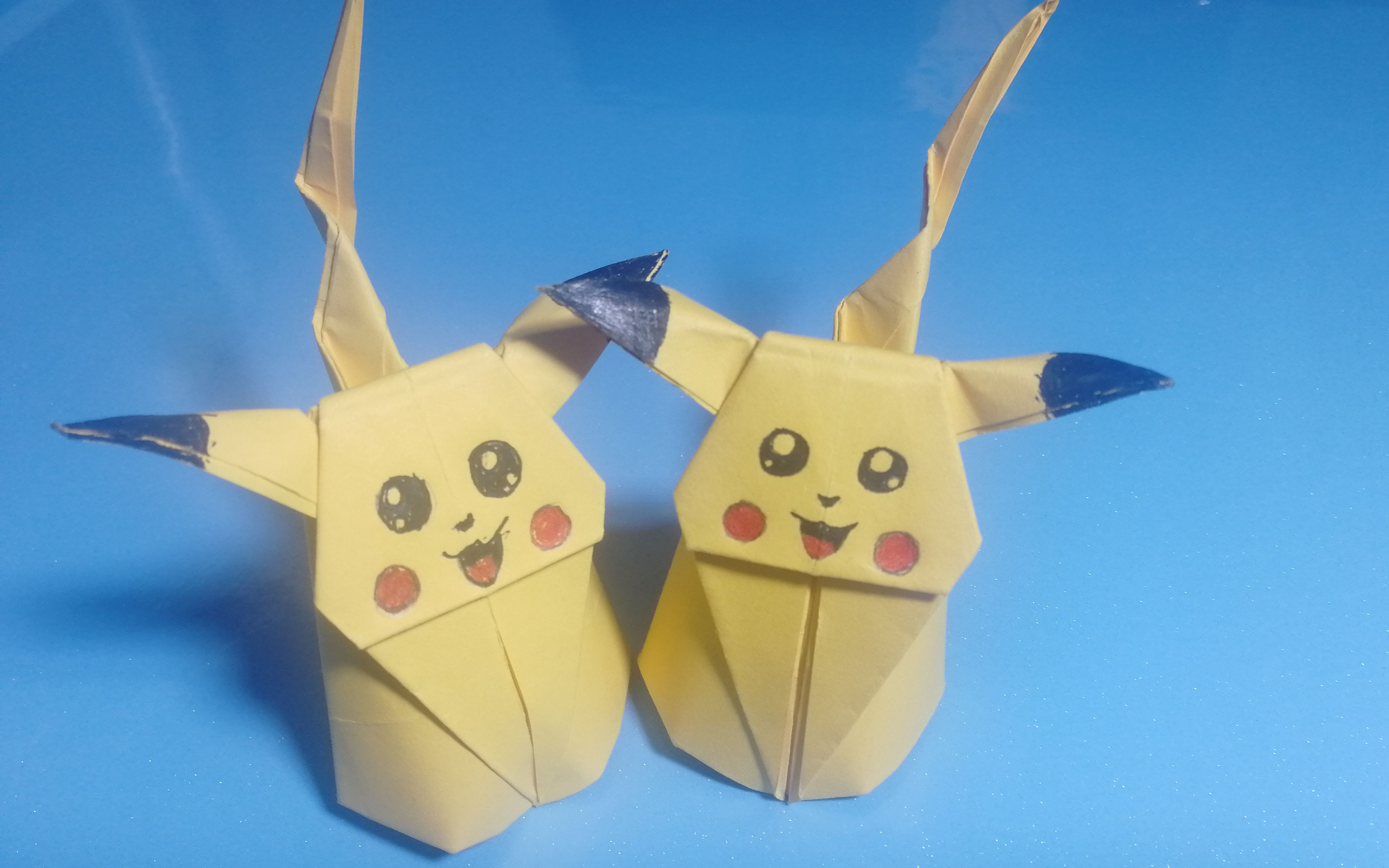 【Origami折纸大全】怎样用纸折皮卡丘,折纸皮卡丘,皮卡皮卡丘