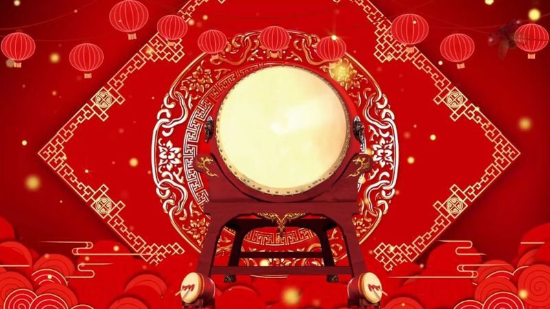 鼓舞龙腾春节元旦喜庆开场舞舞台演出表演节目大屏幕高清LED背景...