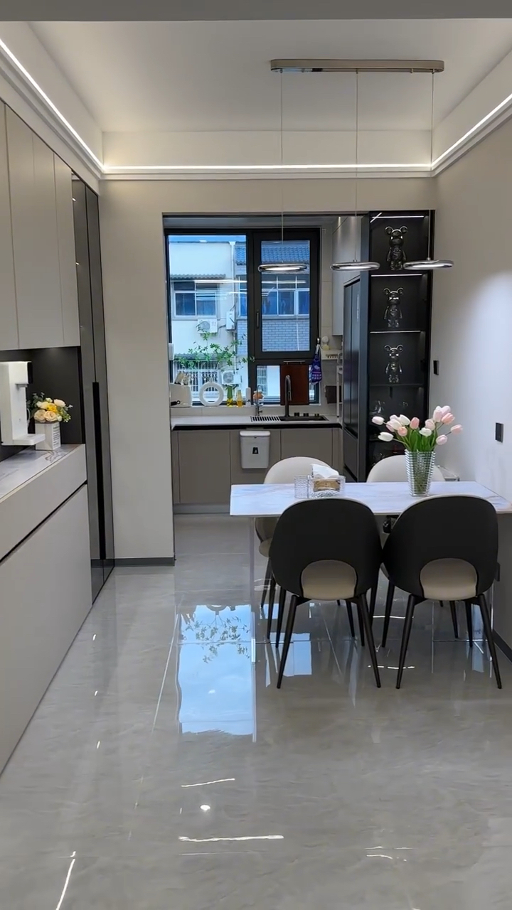 餐厅厨房一体不知道怎么设计就参考我家吧!