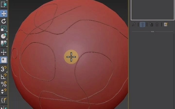 3DMAX如何简单快速的在模型弧面上刻线?