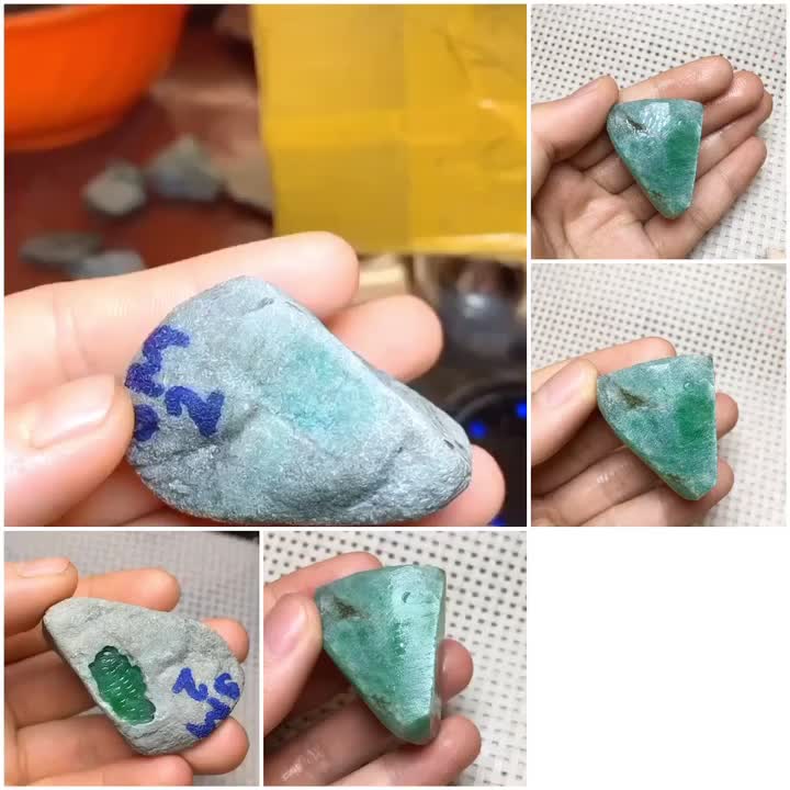 开口去皮出货过程,没有失望哈#美由芯生 #翡翠原石