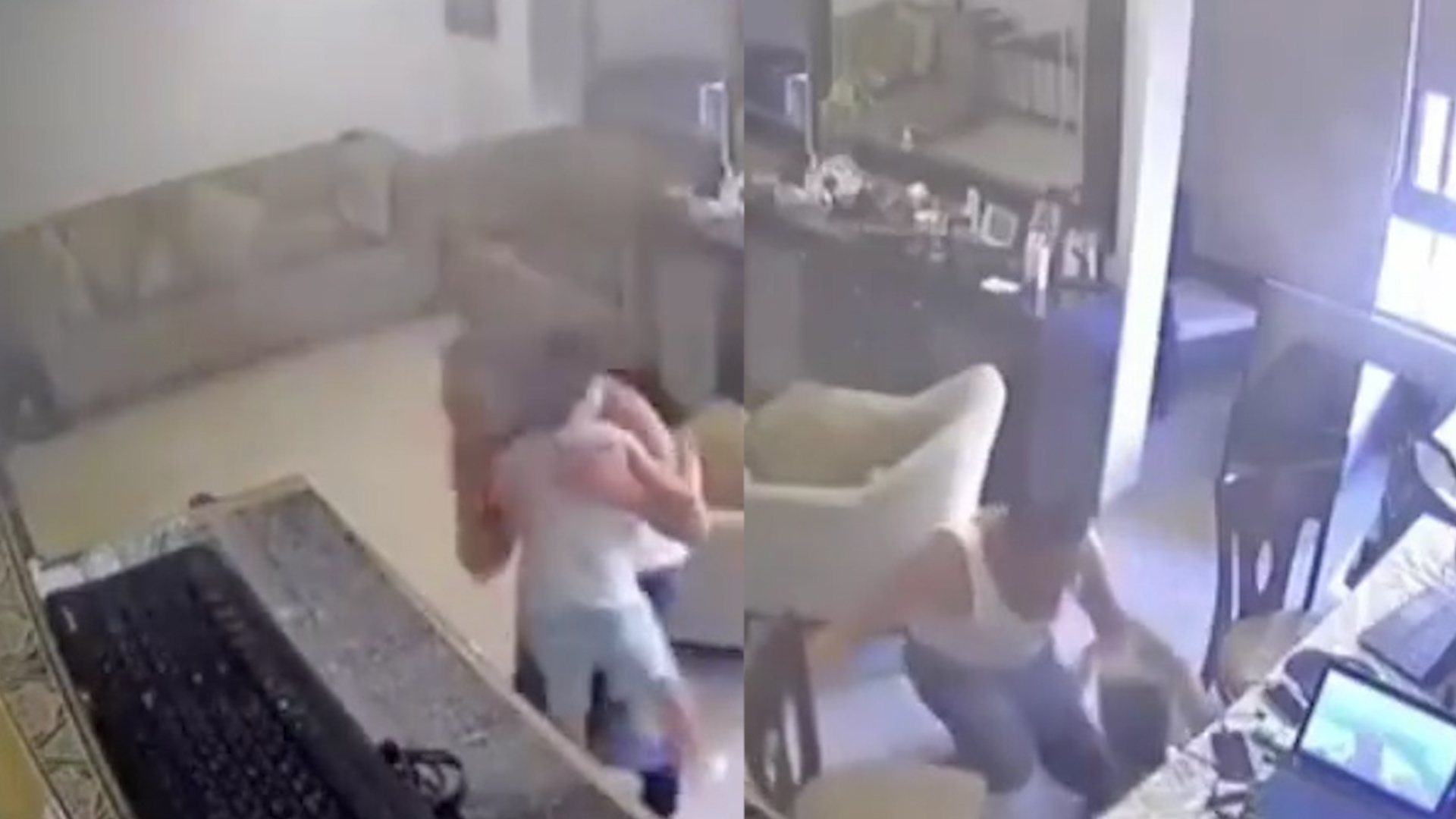 泪目!黎巴嫩首都突发爆炸瞬间,父亲本能抱起儿子钻桌底