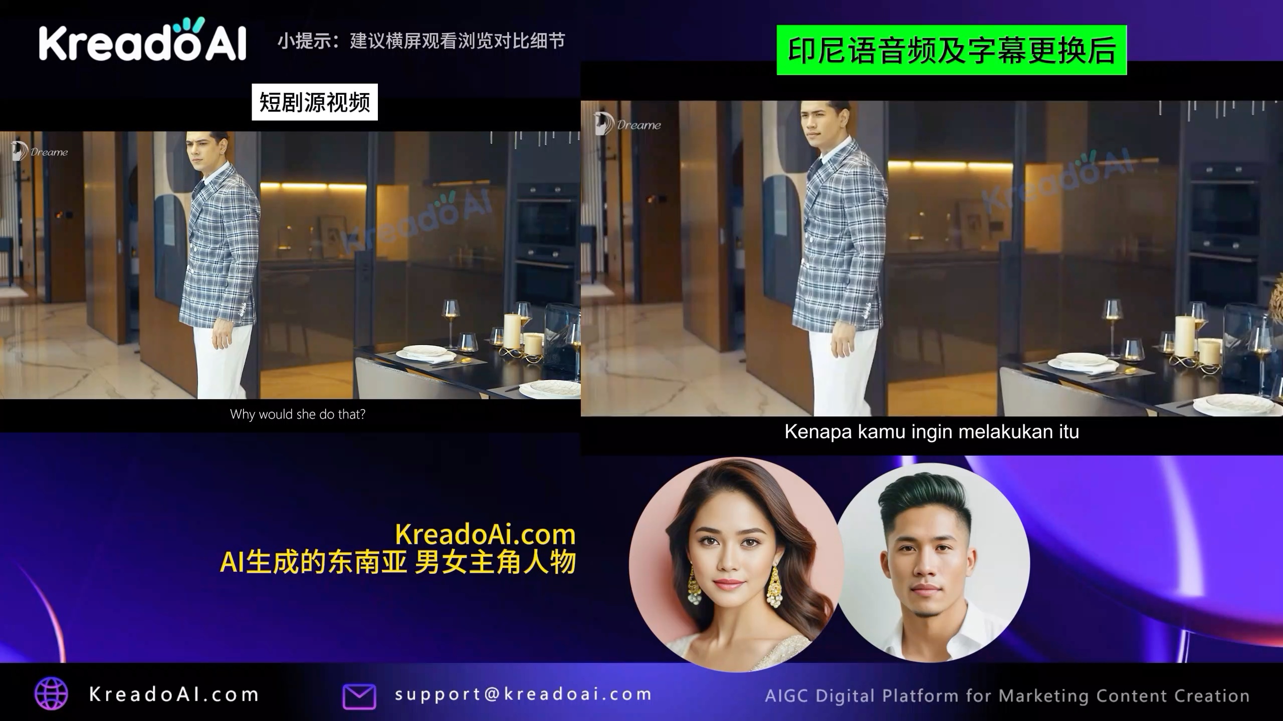 Kreado Ai短剧出海,多语种视频翻译