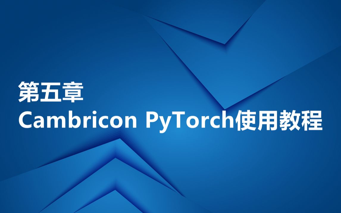 寒武纪软件栈基础课程第五章 Cambricon PyTorch使用教程