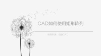 CAD中使用矩形阵列的方法