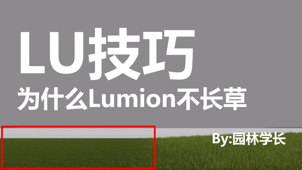 【LU技巧】Lumion为什么不长草