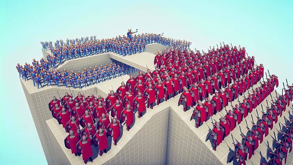 全面战争模拟器游戏 100倍的近战对战100倍的剑士单位