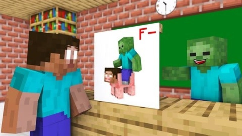我的世界MC动画:绘画课,小僵尸令him非常恼火