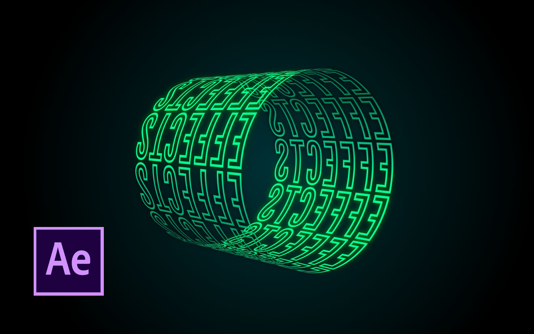 【AE技巧】制作简单有趣的3D 圆柱体循环文本效果