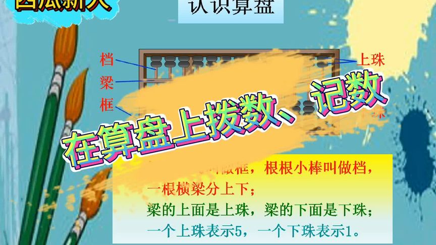 小学数学 二年级下 第7单元 【用算盘拨数、记数】#西瓜新人#