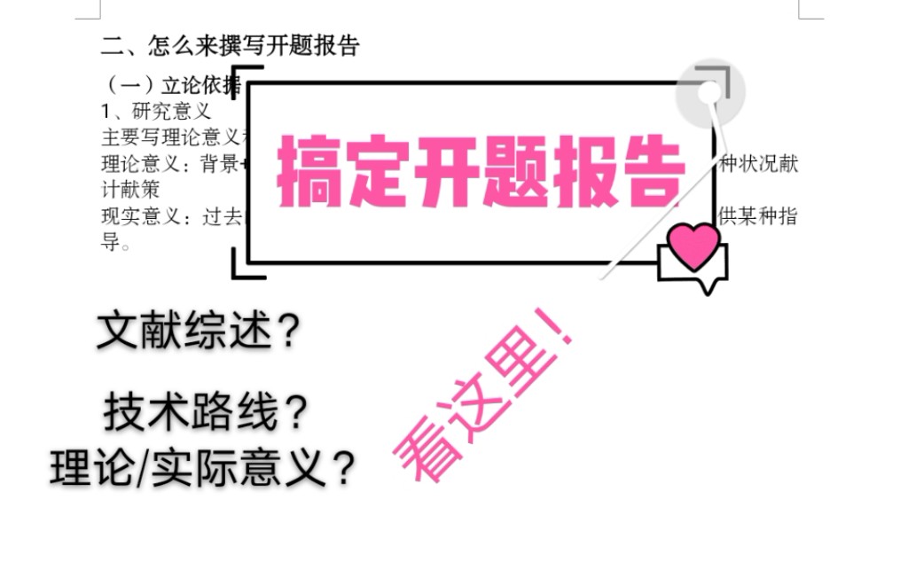 【学术】搞定本科毕业论文开题报告|文献综述|技术路线|实践意义|现实...