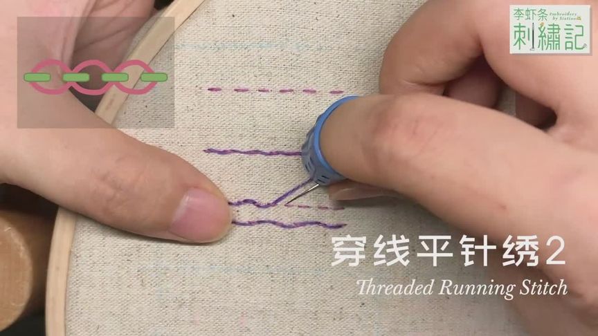 欧式刺绣基础针法,2分钟学会四种平针绣,刺子绣必备
