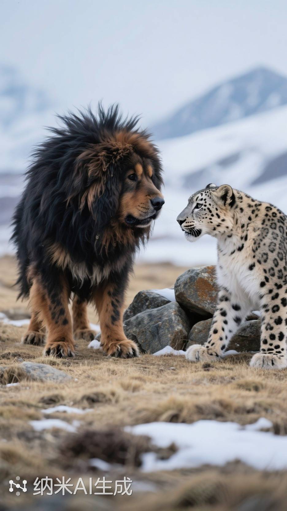 动物:藏獒大战雪豹!这气场太燃了! #野生动物 #捕猎