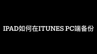 iPad如何在iTunes进行备份