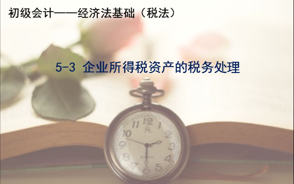 5-3 企业所得税资产的税务处理