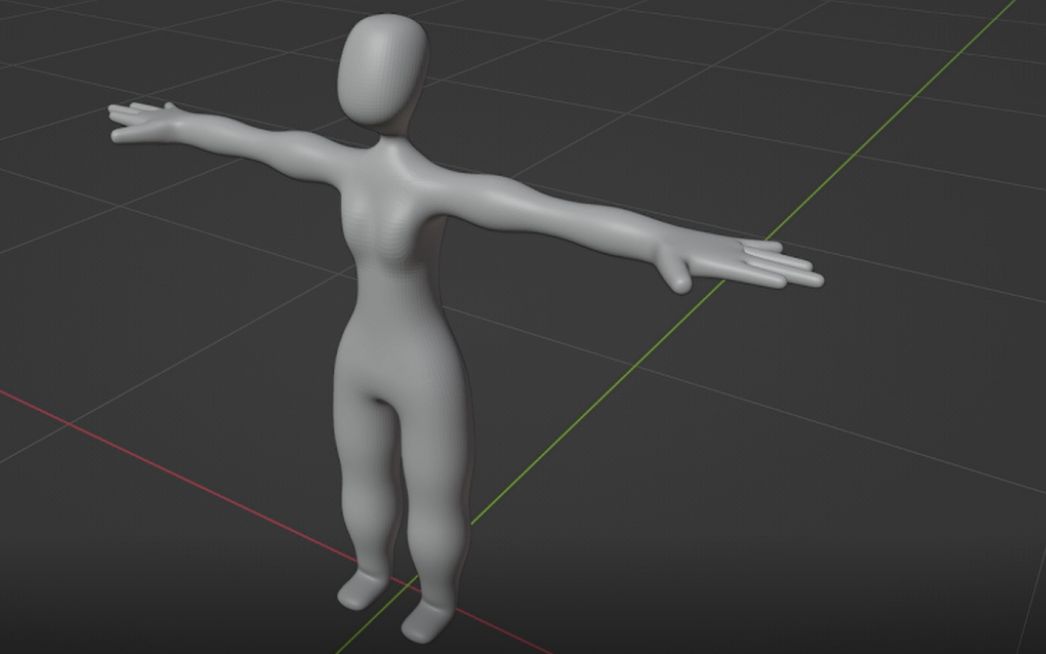 blender建模技巧:使用蒙皮修改器快速做出人体毛胚3D模型