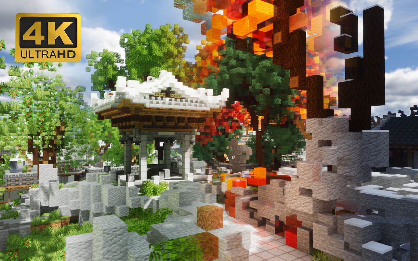 【Minecraft 4K】蔚为大观!有限的苏州园林遇上无限的四季轮回!【太学...